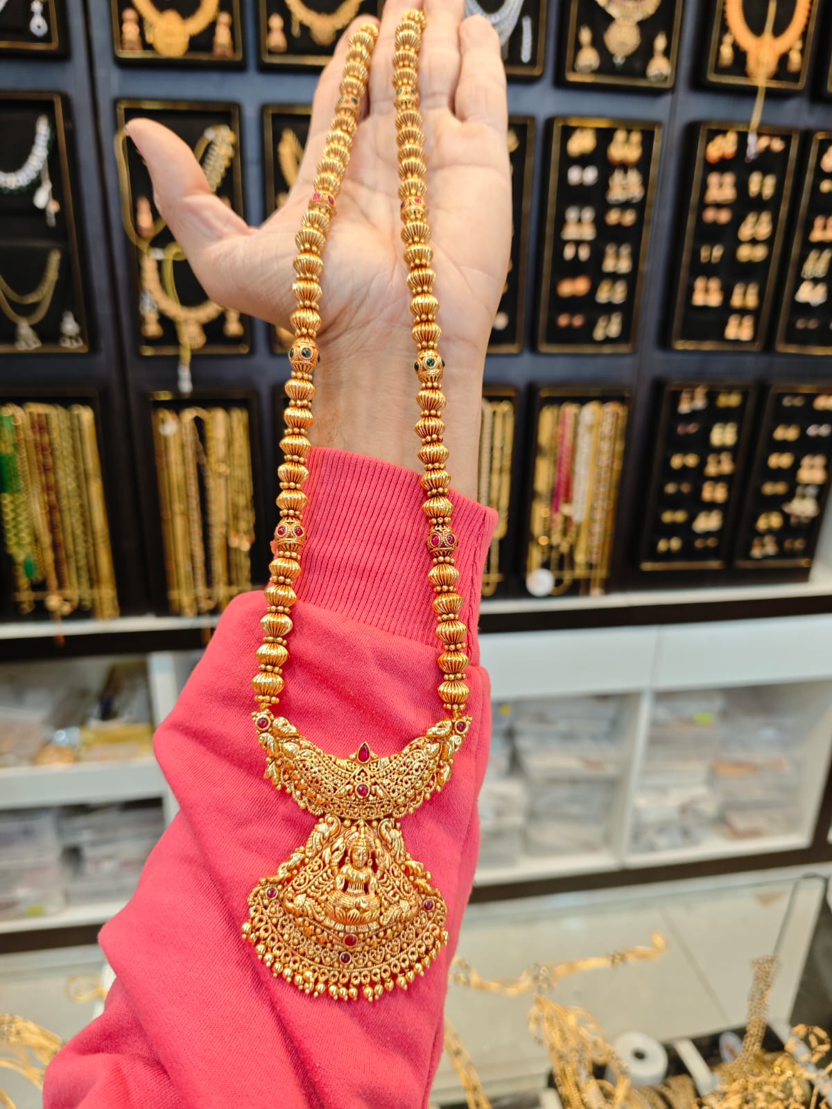 3grm gold polish long mohan mala set. – Deesa Fashion