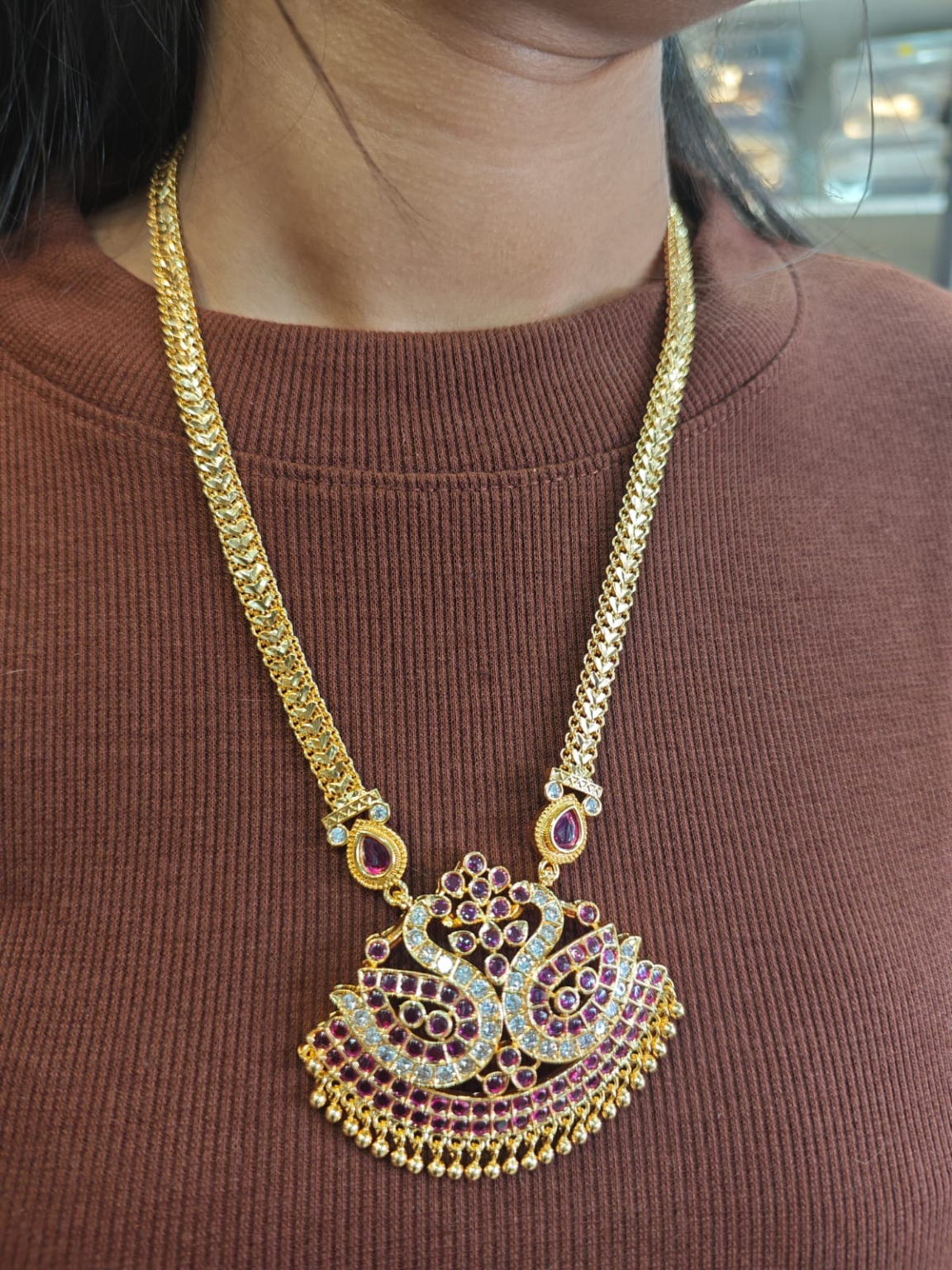 2grm gold polish 5years warranty necklace set. – Deesa Fashion